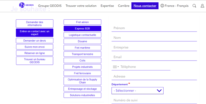 Service client Geodis, site internet, mail ou par téléphone - 118500